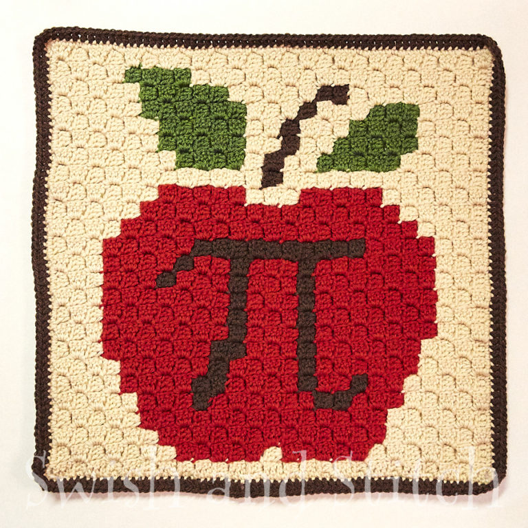 Apple Pi C2C Crochet Block Pattern - Swish and Stitch