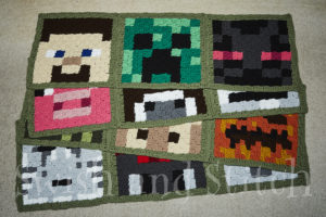 Minecraft C2C Crochet Afghan-Joining and Edging - Swish and Stitch