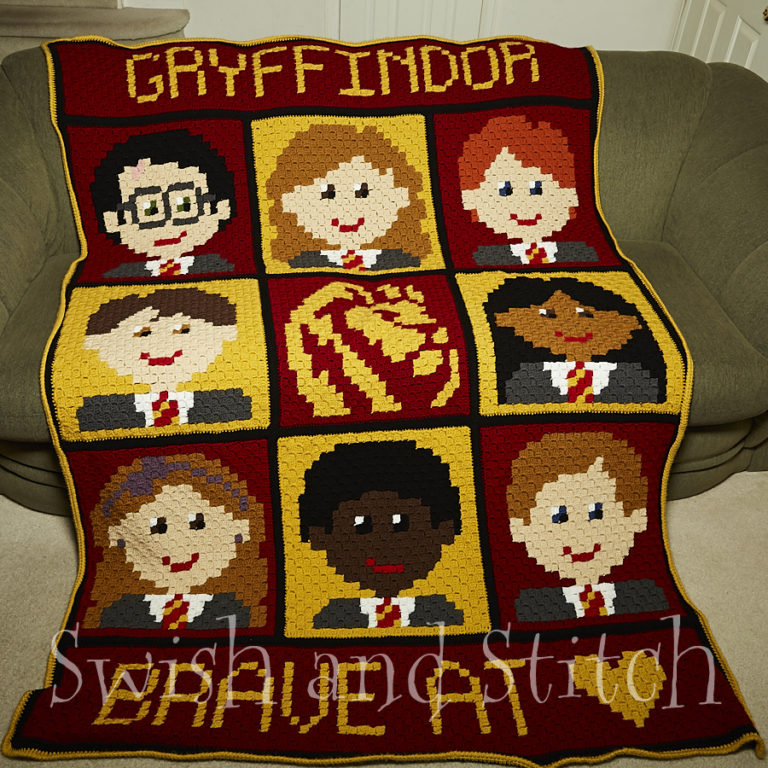 Harry Potter Gryffindor C2C Crochet Block of the Month Afghan Intro and ...
