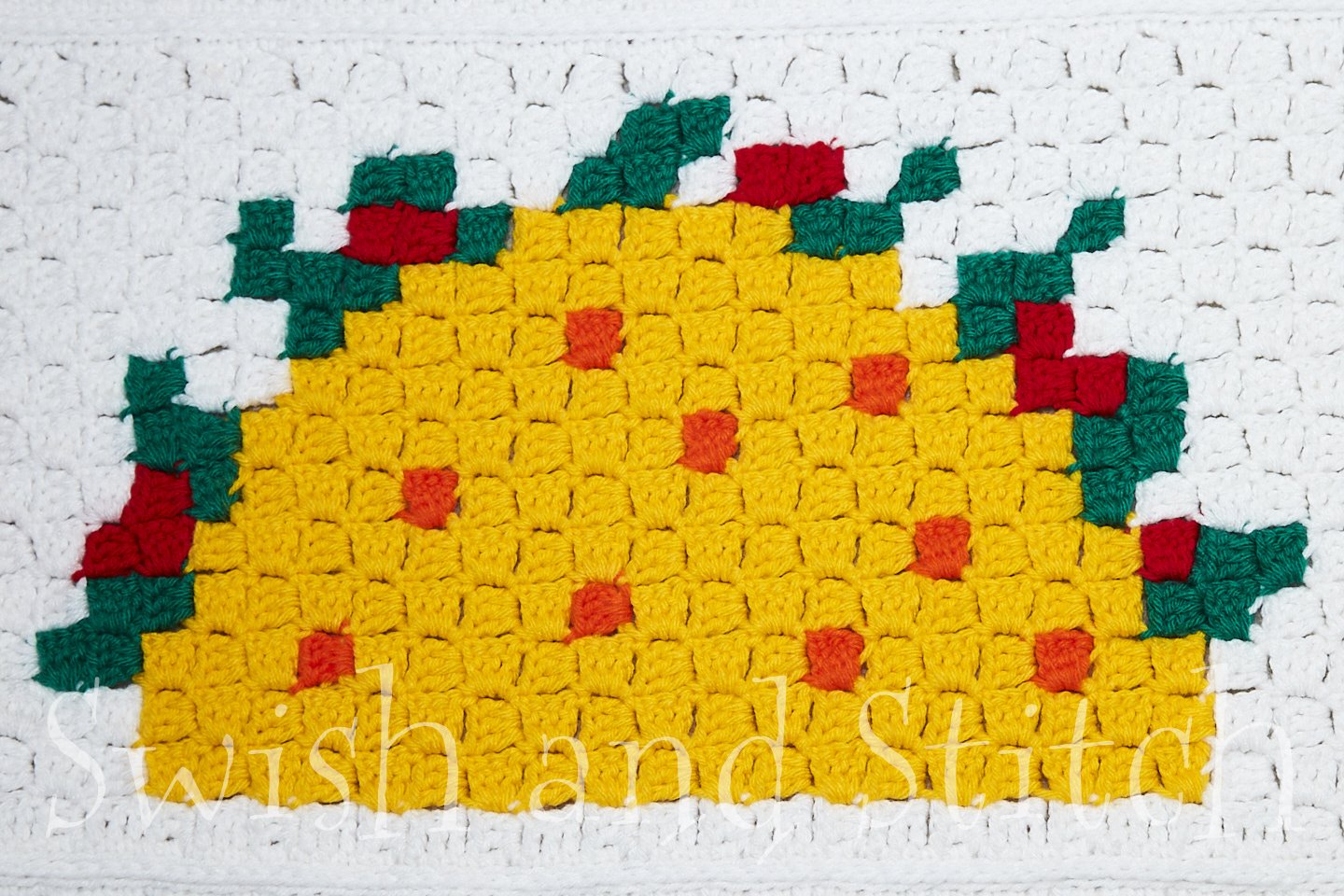 Tacos C2C Crochet Panel-Fiesta! Afghan - Swish and Stitch