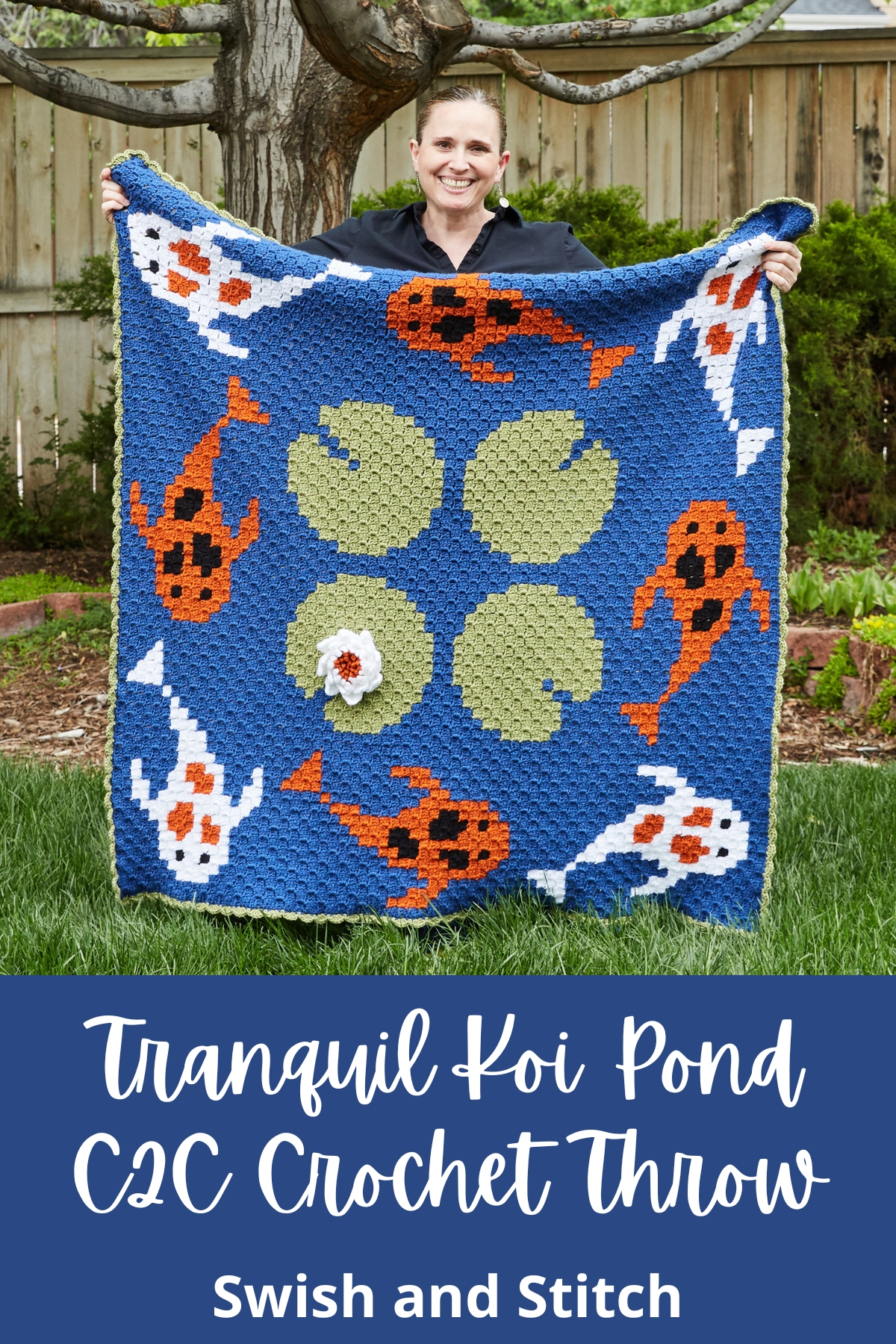 Tranquil Koi Pond C2C Crochet Afghan - Swish and Stitch
