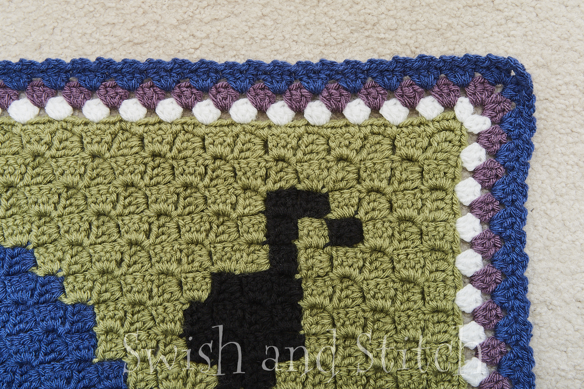 Spring Bluebirds C2C Crochet Afghan - Swish and Stitch